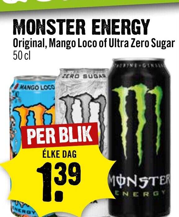 MONSTER ENERGY Original, Mango Loco of Ultra Zero Sugar 50 cl ...