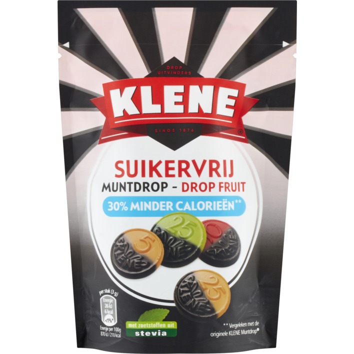 Klene Muntdrop drop fruit suikervrij aanbieding bij Albert Heijn