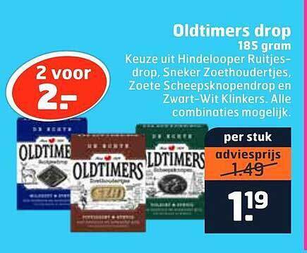 Oldtimers drop 185 gram aanbieding bij Trekpleister