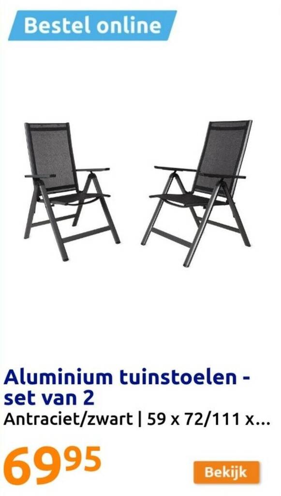 Aluminium tuinstoelen - set van 2 aanbieding bij Action