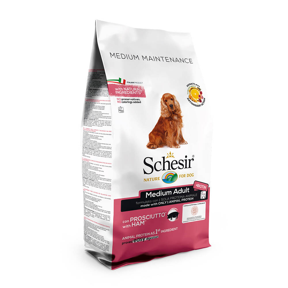 Schesir Hond Dry Medium/Large Maintenance Ham - Dubbelpak: 2 x 12 kg aanbieding bij Zooplus
