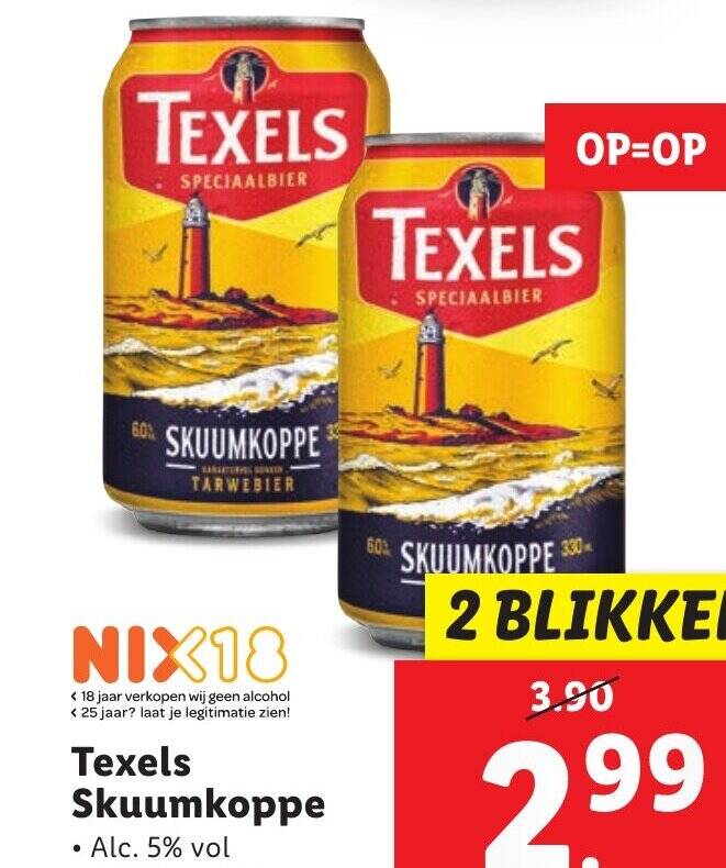 Texels Skuumkoppe 2 blikken aanbieding bij Lidl