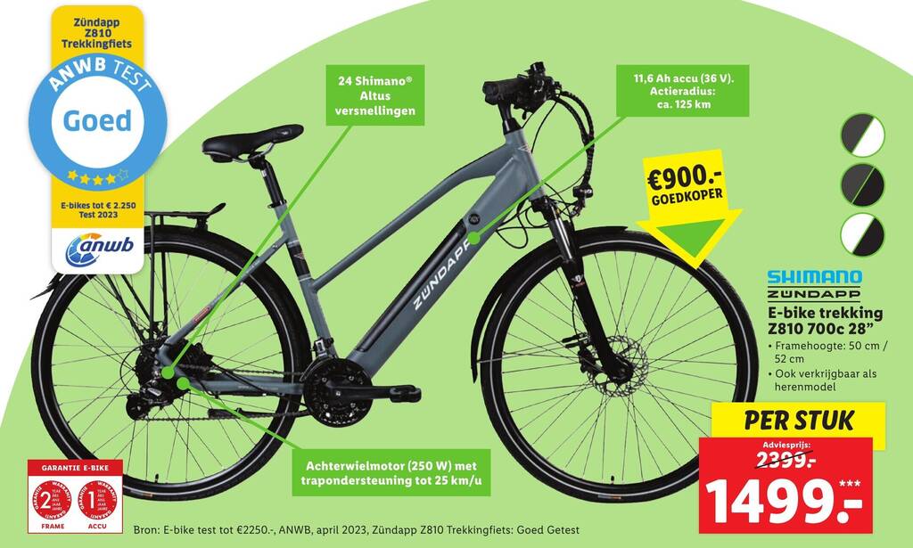 SHIMANO ZUNDAPP E-bike trekking Z810 700c 28" aanbieding bij Lidl