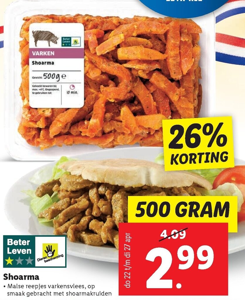 Shoarma 500g aanbieding bij Lidl