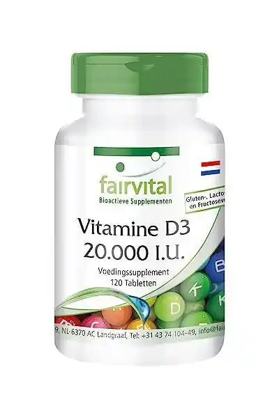 Fairvital | Vitamine D3 20.000 I.U. tabletten - HOOG GEDOSEERD - 120 ...