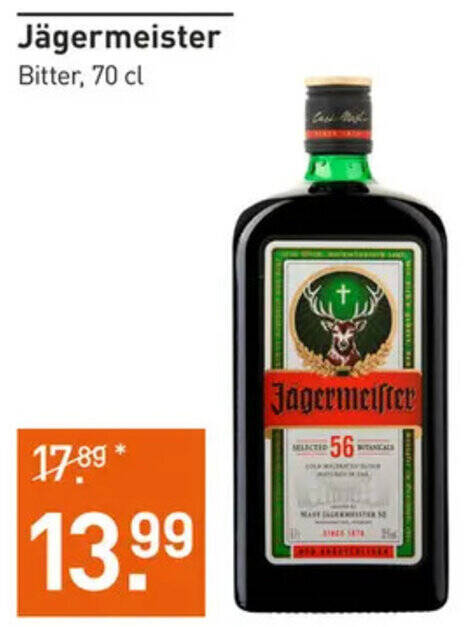 Jägermeister Bitter, 70 cl aanbieding bij Gall & Gall