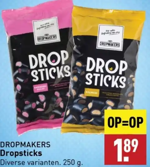 DROPMAKERS Dropsticks 250g aanbieding bij ALDI