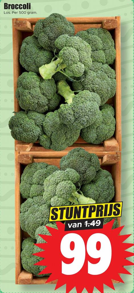 Broccoli per 500 gram aanbieding bij Dirk