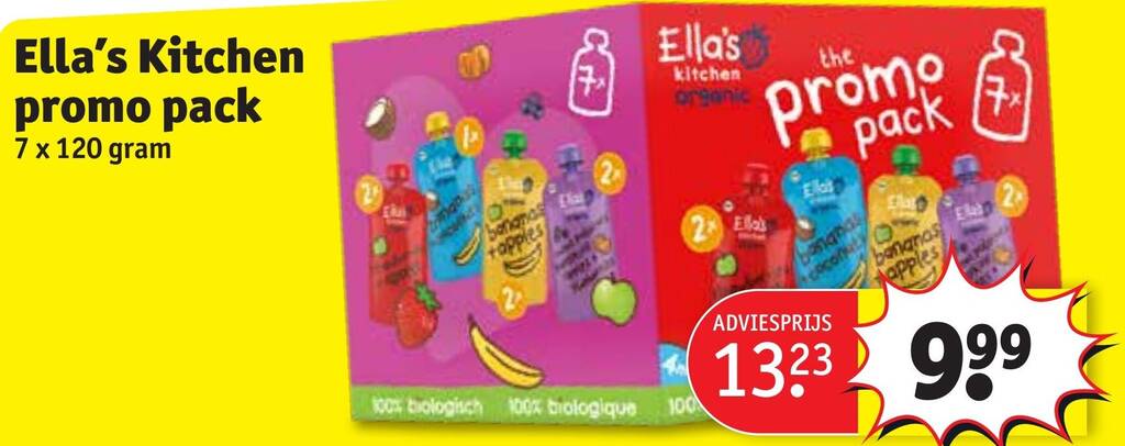 Ella's Kitchen promo pack 7 x 120 gram aanbieding bij Kruidvat