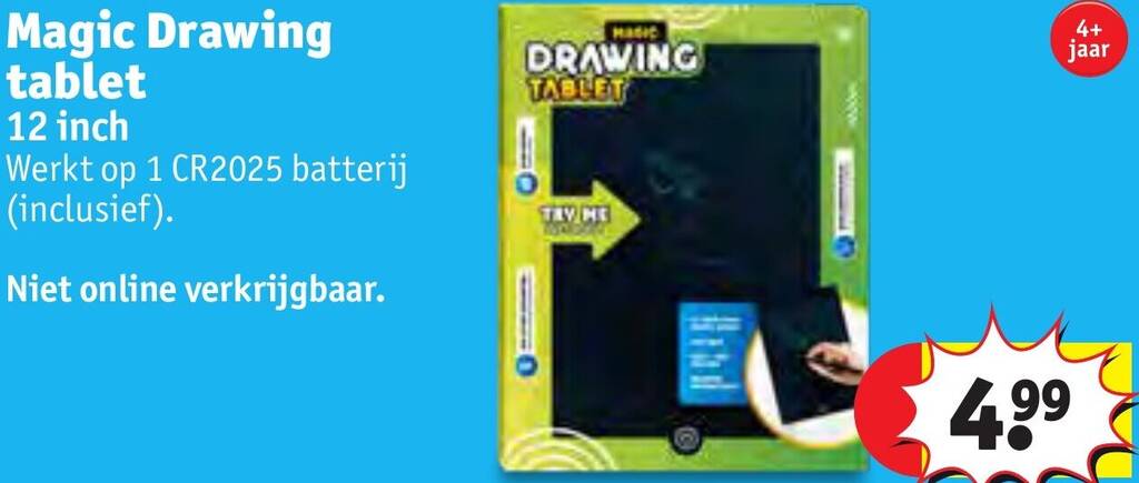 Magic Drawing tablet 12 inch aanbieding bij Kruidvat