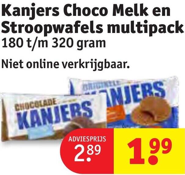 Kanjers Choco Melk en Stroopwafels multipack aanbieding bij Kruidvat