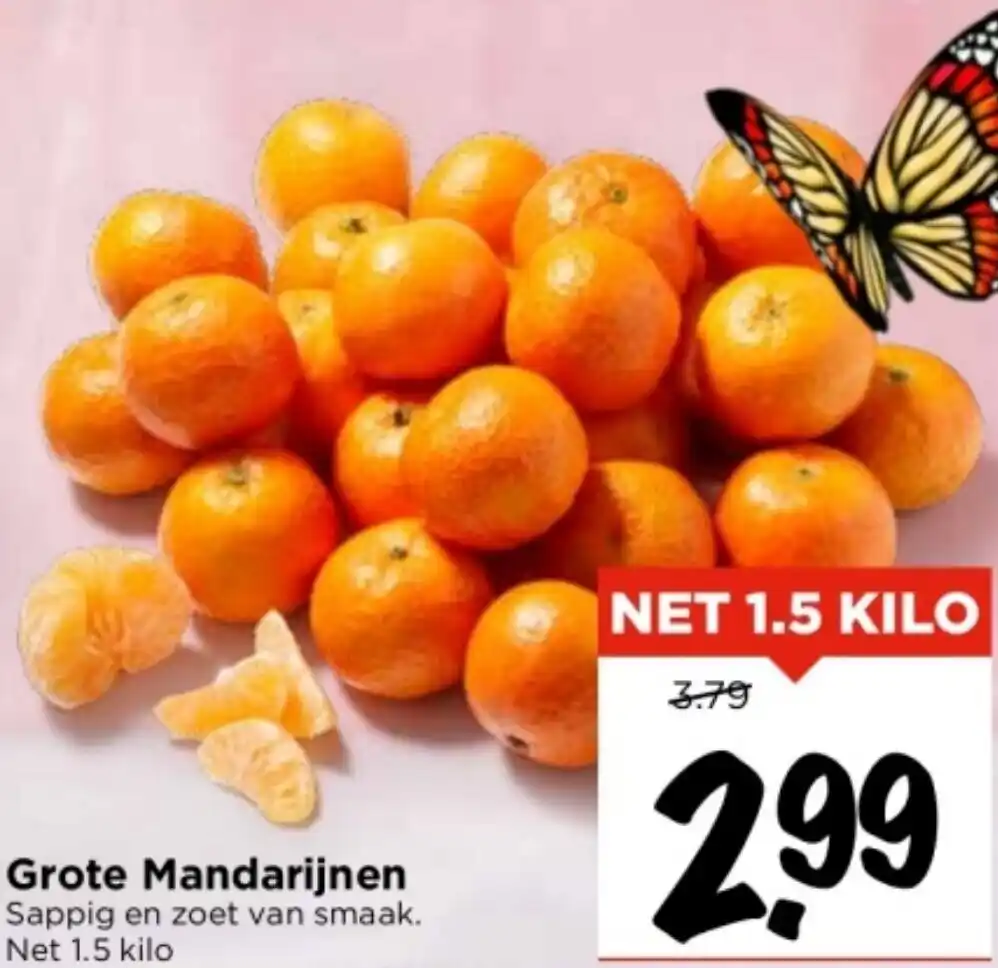 Grote Mandarijnen 1.5 kilo aanbieding bij Vomar Voordeelmarkt