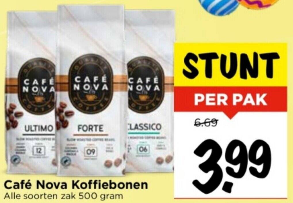 Café Nova Koffiebonen 500g aanbieding bij Vomar Voordeelmarkt