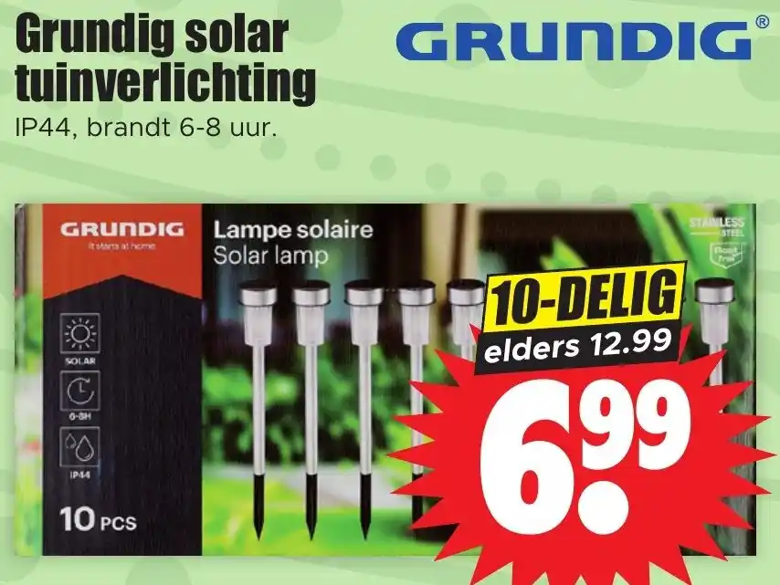 Grundig solar tuinverlichting 10-DELIG aanbieding bij Dirk