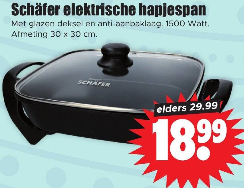 Schäfer elektrische hapjespan aanbieding bij Dirk