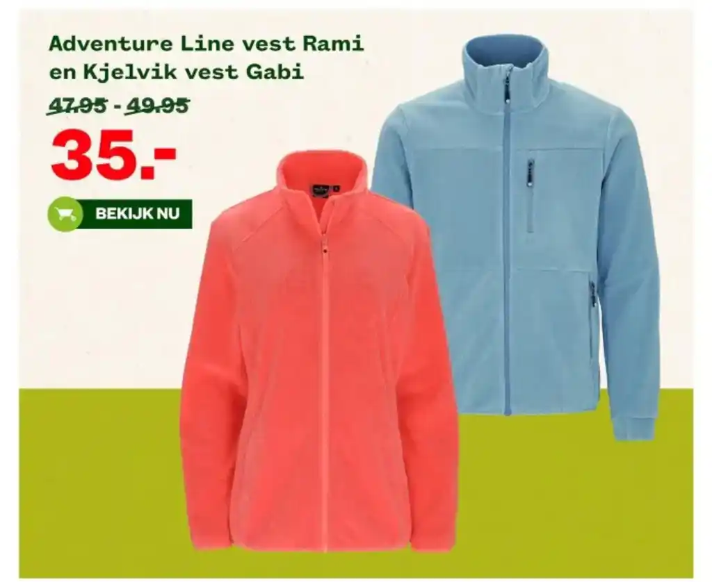 Adventure Line vest Rami en Kjelvik vest Gabi aanbieding bij Welkoop