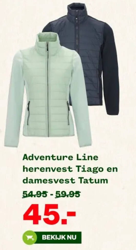 Adventure Line herenvest Tiago en damesvest Tatum aanbieding bij Welkoop