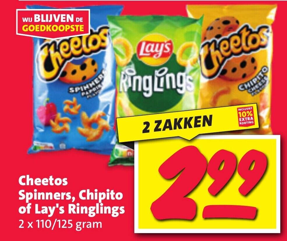 Cheetos Spinners, Chipito of Lay's Ringlings 2 x 110/125 gram ...