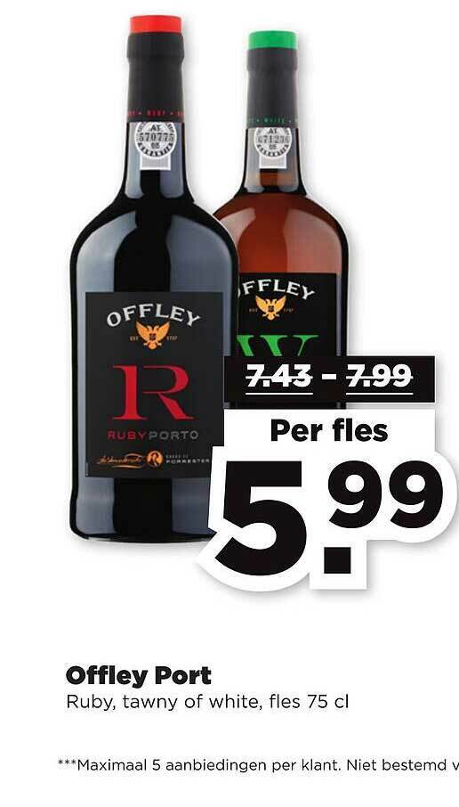 Offley Port Ruby, Tawny Of White aanbieding bij PLUS