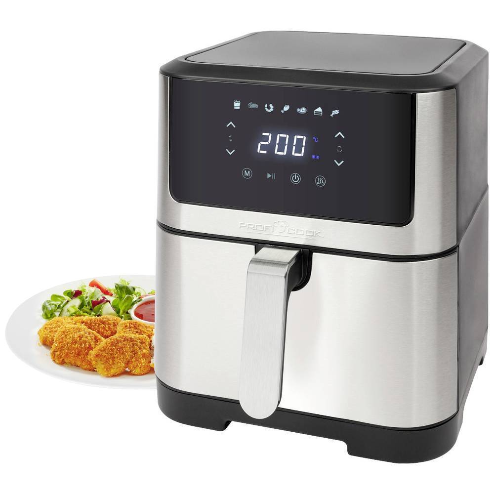 Profi Cook PC-FR 1269 H Airfryer 1800 W RVS, Zwart aanbieding bij Conrad