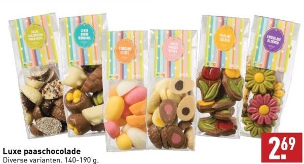Luxe paaschocolade 140 - 190g aanbieding bij ALDI
