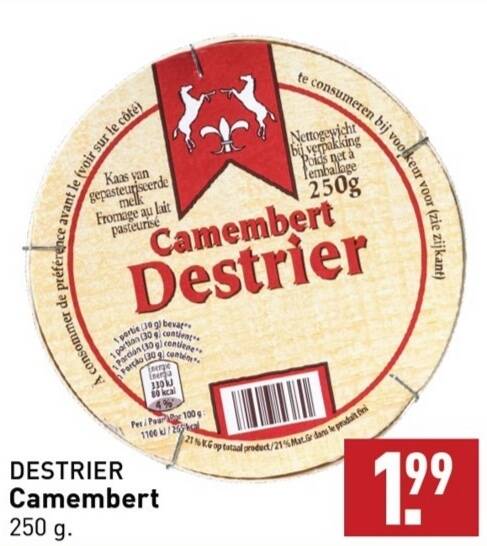 Destrier camembert 250g aanbieding bij ALDI
