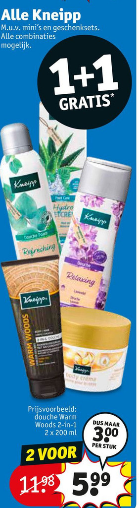 Alle Kneipp 1+1 GRATIS* aanbieding bij Kruidvat