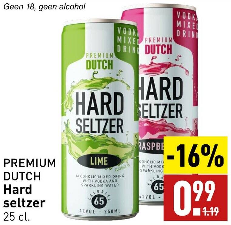PREMIUM DUTCH Hard seltzer 25 cl aanbieding bij ALDI