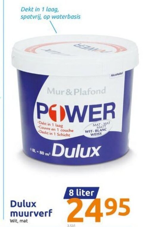 Dulux Muurverf 8L aanbieding bij Action