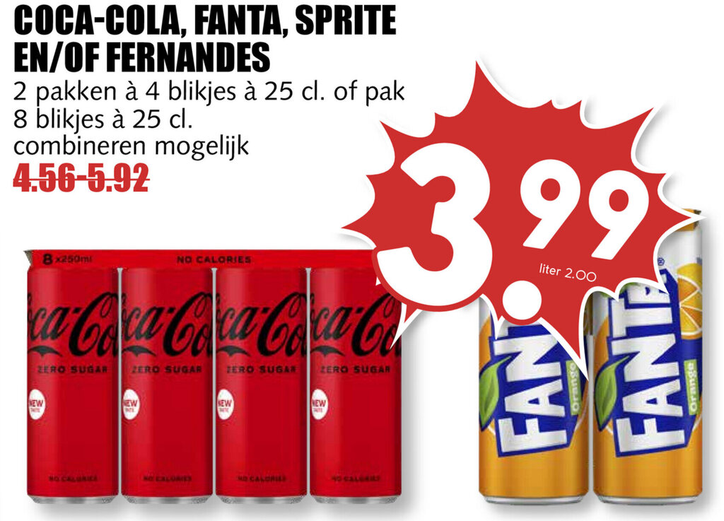 Coca-Cola, Sprite, Fernandes of Fanta aanbieding bij MCD Supermarkt