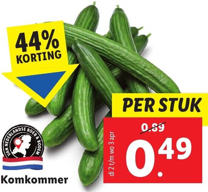 Komkommer per stuk aanbieding bij Lidl