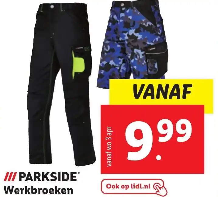 Parkside werkbroeken aanbieding bij Lidl