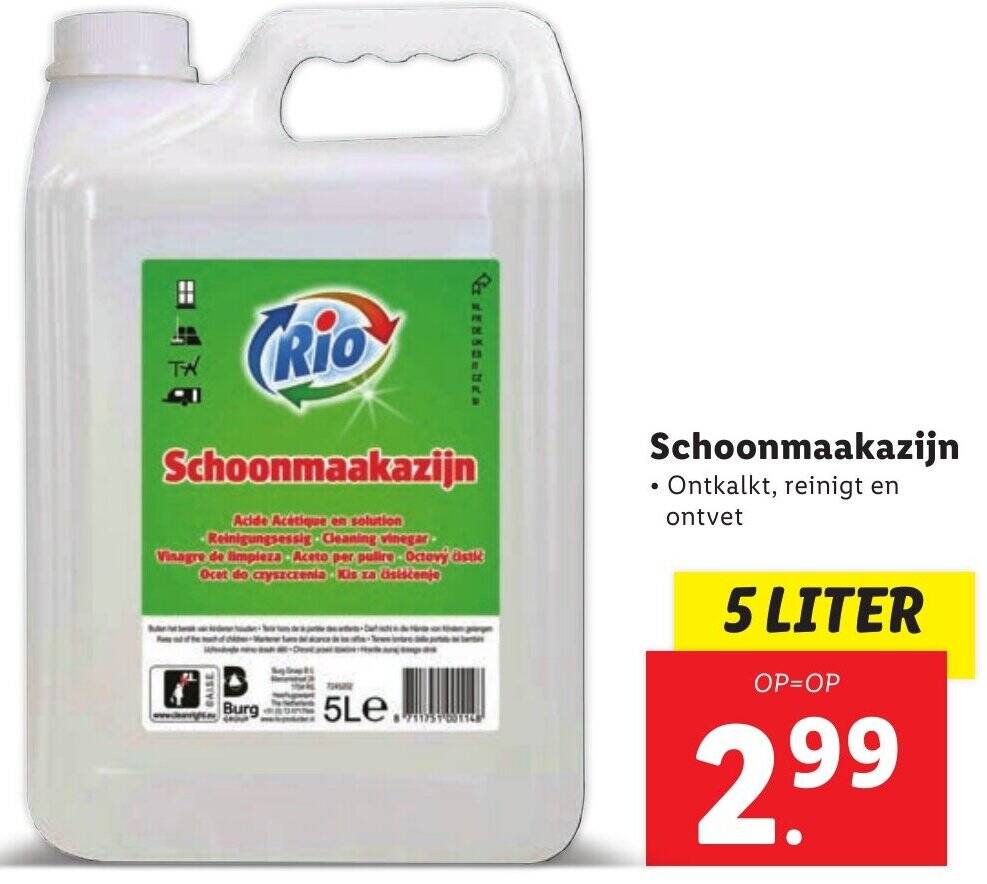 Schoonmaakazijn 5 liter aanbieding bij Lidl