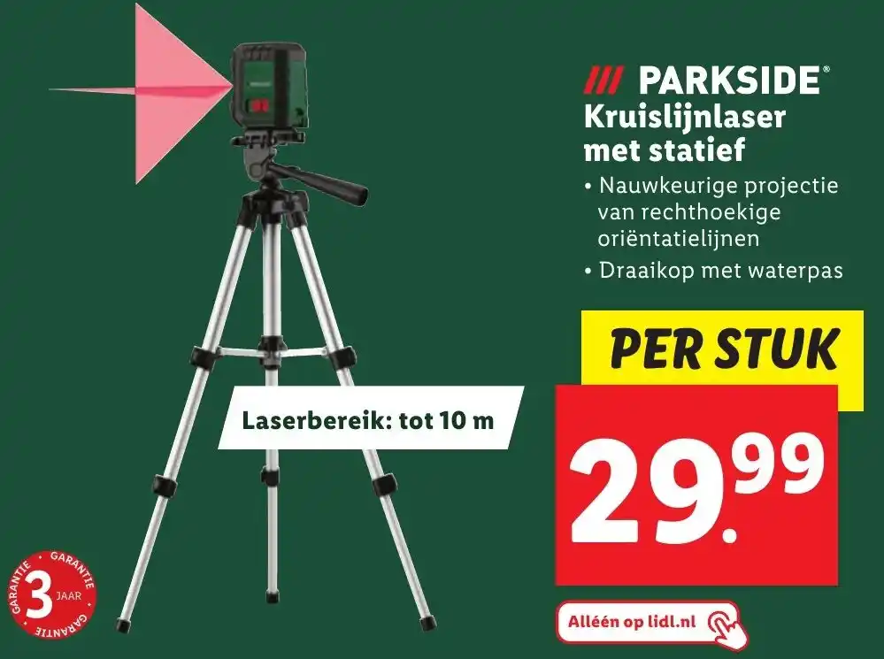 Parkside kruislijnlaser met statief per stuk aanbieding bij Lidl