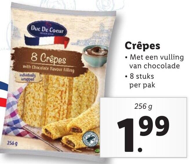 Crepes 256g aanbieding bij Lidl