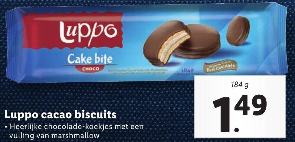 Luppo cacao biscuits 184g aanbieding bij Lidl