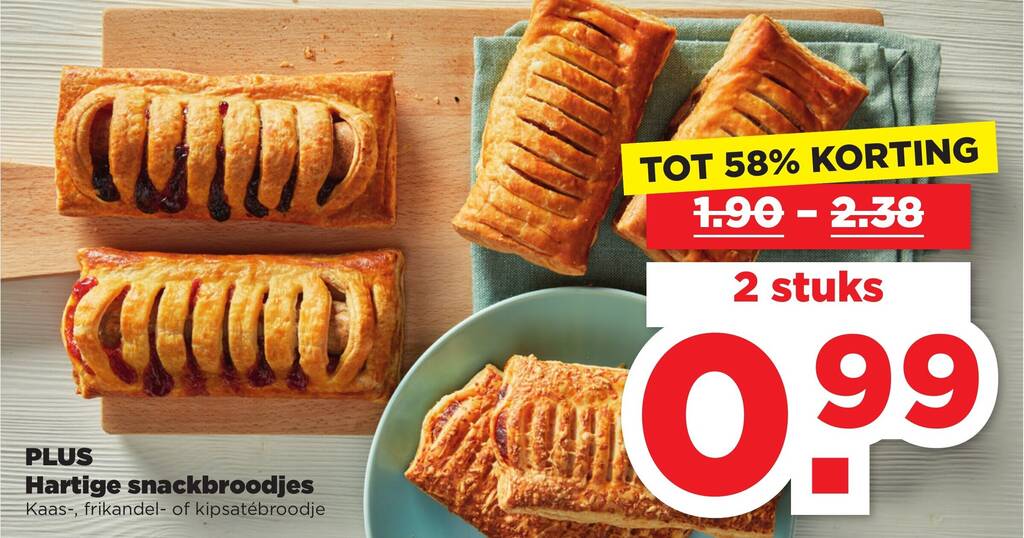 Hartige snackbroodjes aanbieding bij PLUS