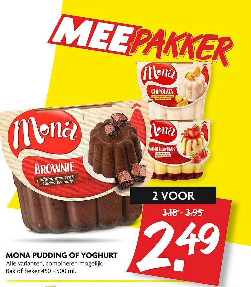 Mona Pudding Of Yoghurt aanbieding bij Dekamarkt