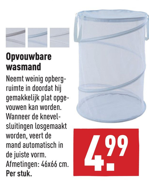 Opvouwbare wasmand aanbieding bij ALDI