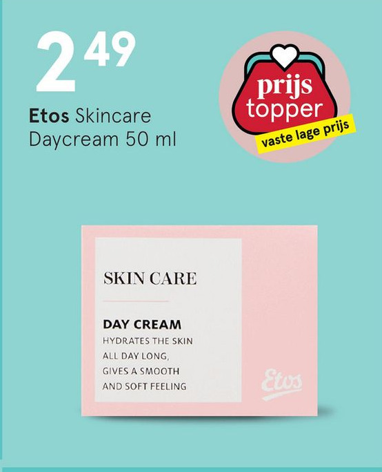 Etos Skincare Daycream 50 ml aanbieding bij Etos
