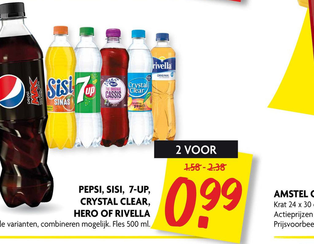Pepsi, Sisi, 7-Up, Crystal Clear, Hero Of Rivella aanbieding bij Dekamarkt