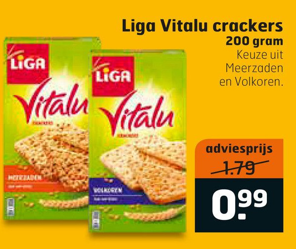 Liga Vitalu crackers 200 gram aanbieding bij Trekpleister