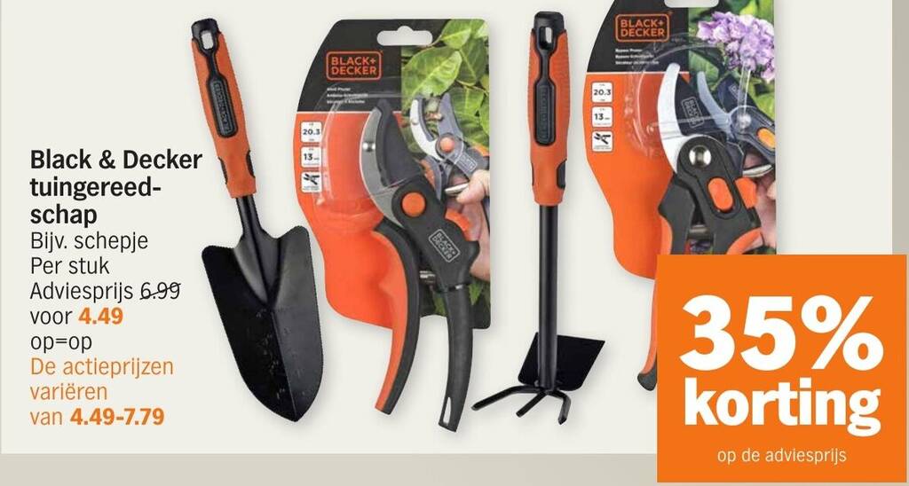 Black & decker tuingereed schap aanbieding bij Albert Heijn