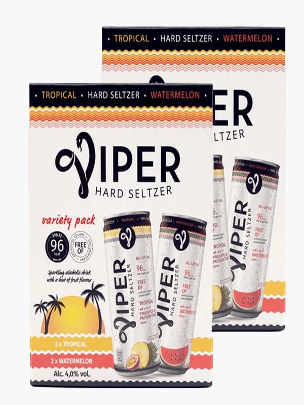 Viper Hard Seltzer Variety 4-pack 2x aanbieding bij Flink