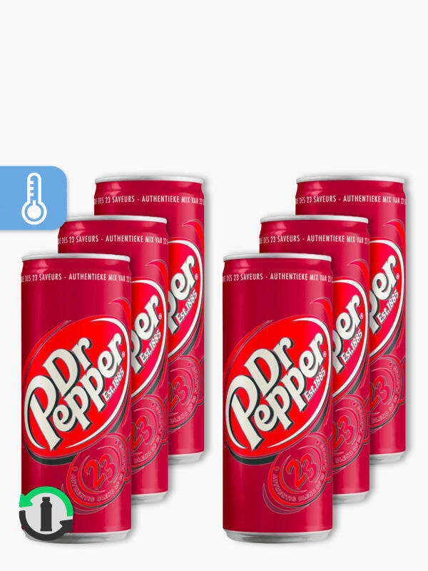 Dr. Pepper can 33cl 6x aanbieding bij Flink