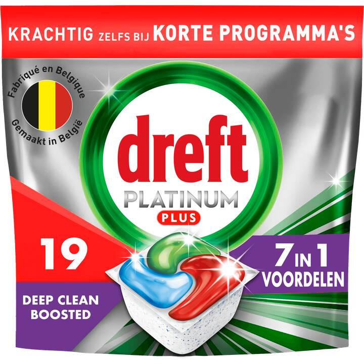 Dreft Platinum Blue Vaatwastabletten 19 Stuks 1+1 gratis aanbieding bij ...