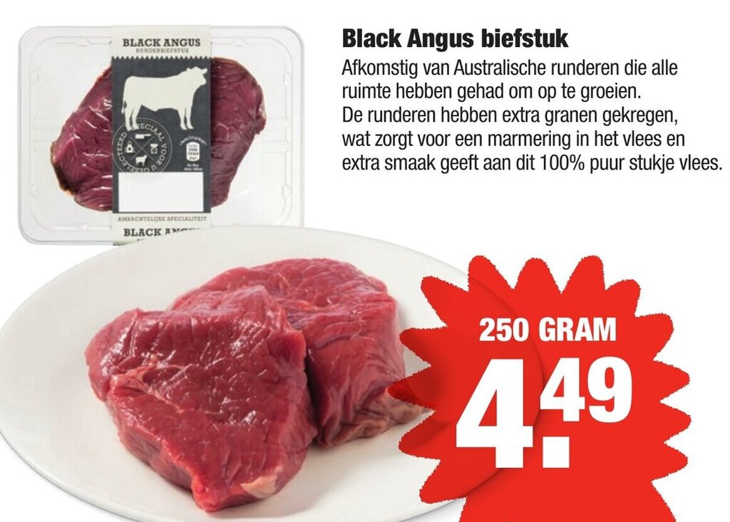 Black Angus biefstuk 250g aanbieding bij ALDI
