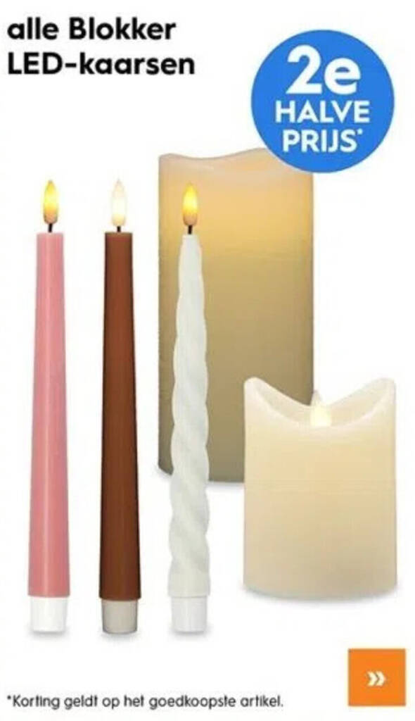 alle LED-kaarsen aanbieding bij Blokker