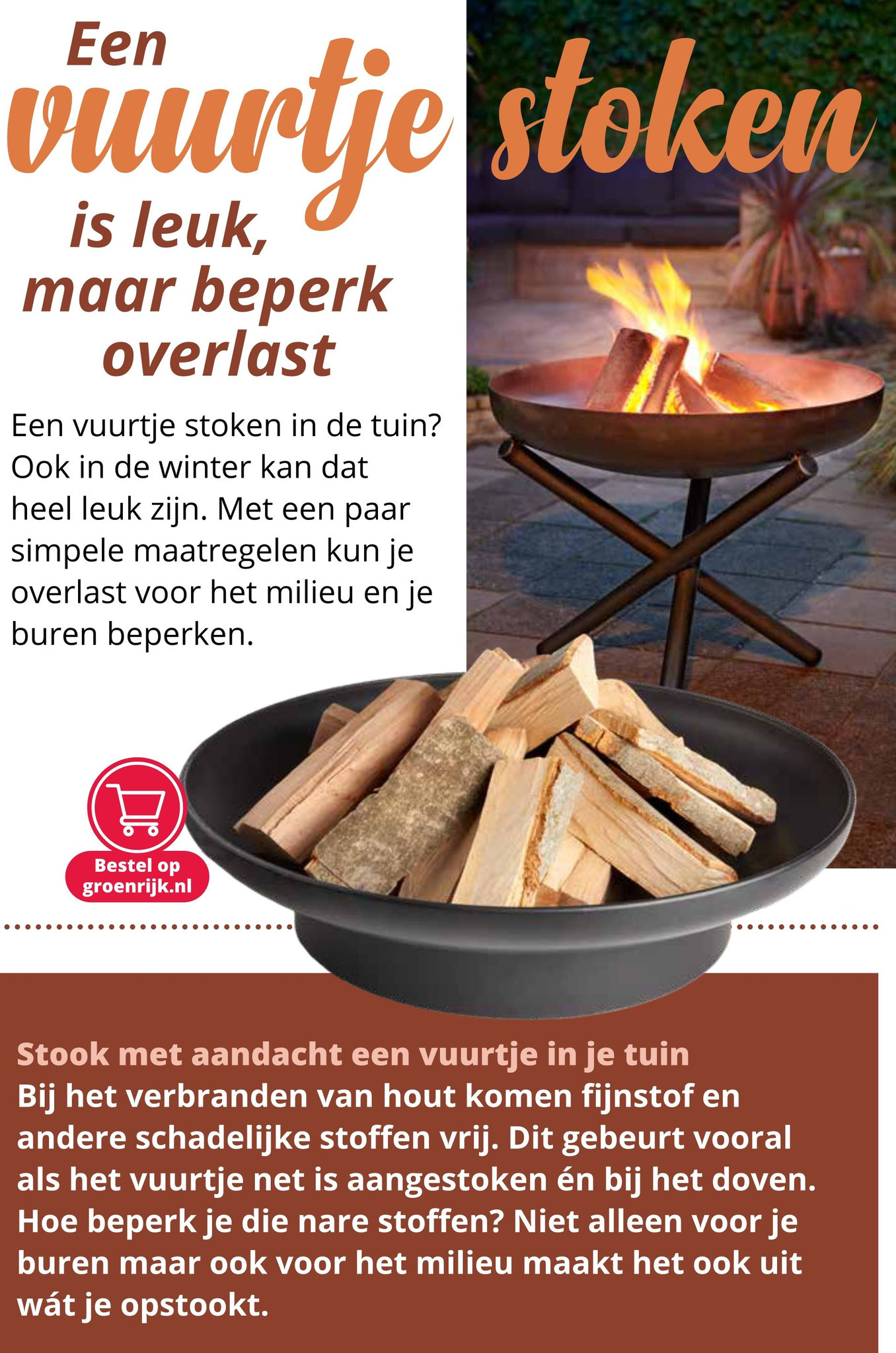 Stook met aandacht een vuurtje in je tuin aanbieding bij GroenRijk