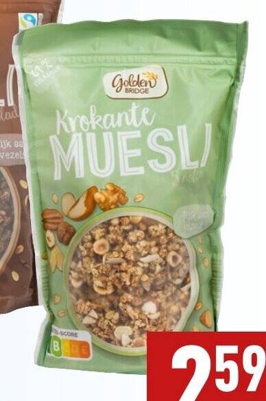 GOLDEN BRIDGE Krokante muesli 320-400 g aanbieding bij ALDI